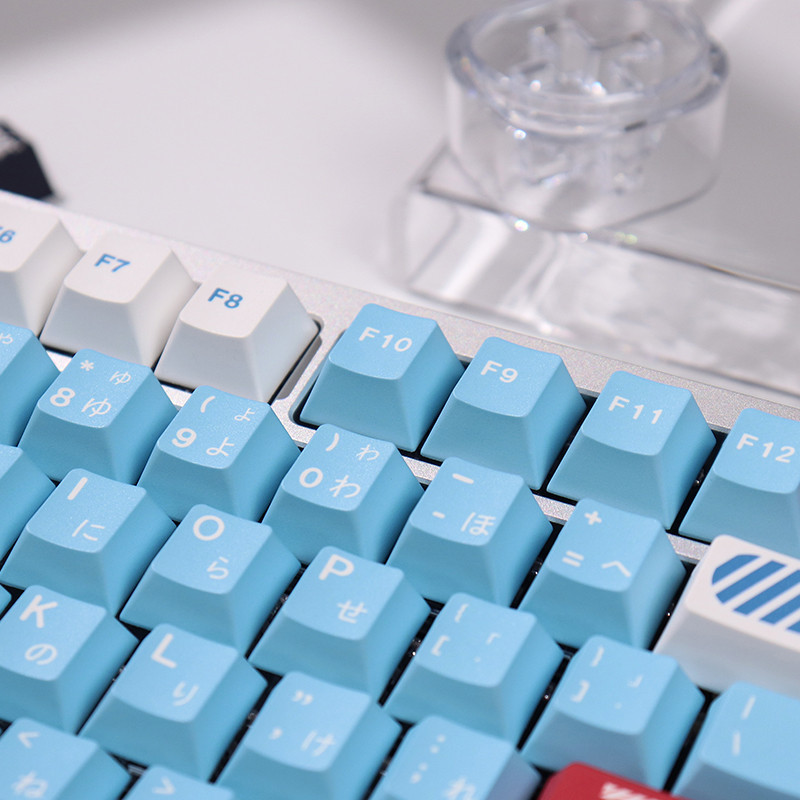 EVA Lilith Japanese Blue Keycaps Cherry PBT 129 Keys 1.7mm thickness ...