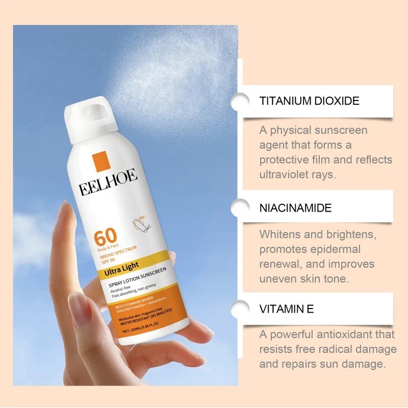 EELHOE Sunscreen Face Spray Anti UV Lasting Oil Control Waterproof ...