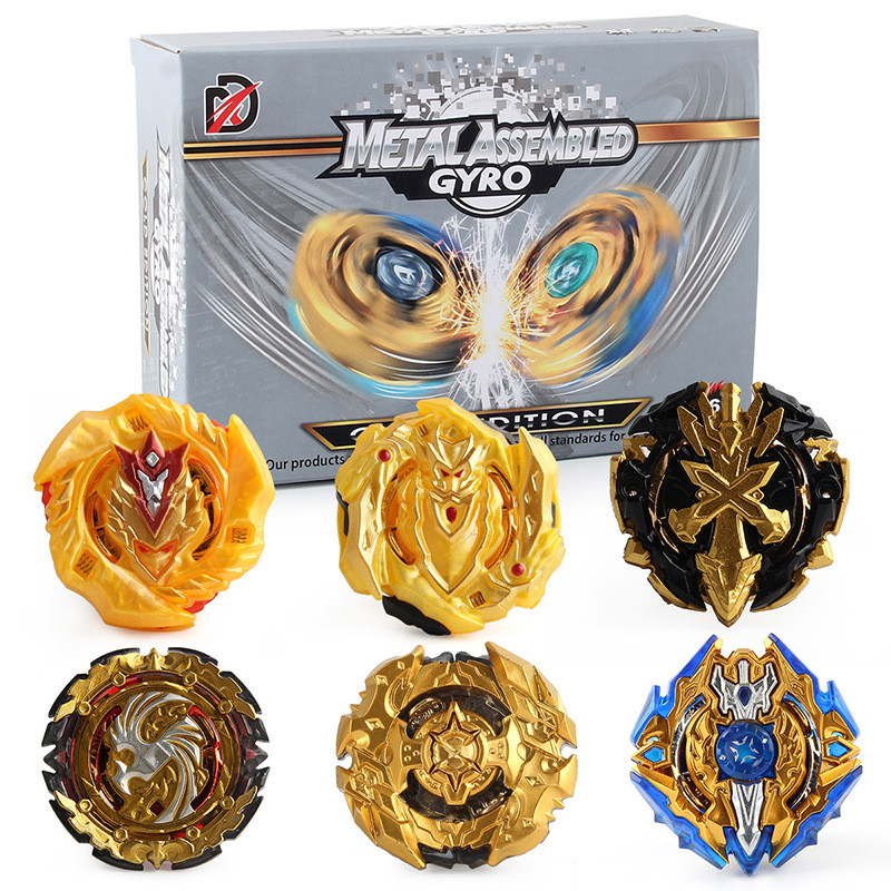 Golden Exclusive Edition Spinning Top Set With Six Alloy Tops Dual And ...
