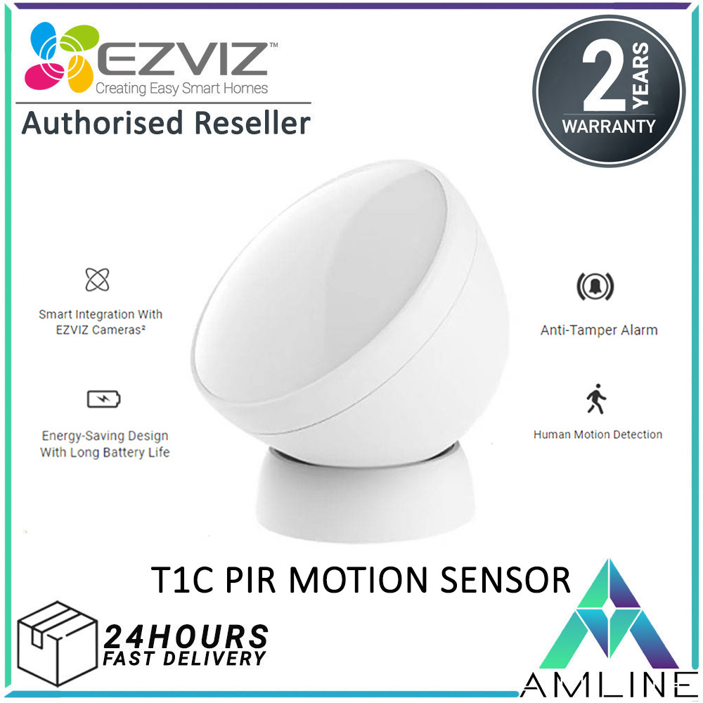 EZVIZ T1C PIR Motion Detection Sensor Smart Home Anti Tamper Alarm Wide ...