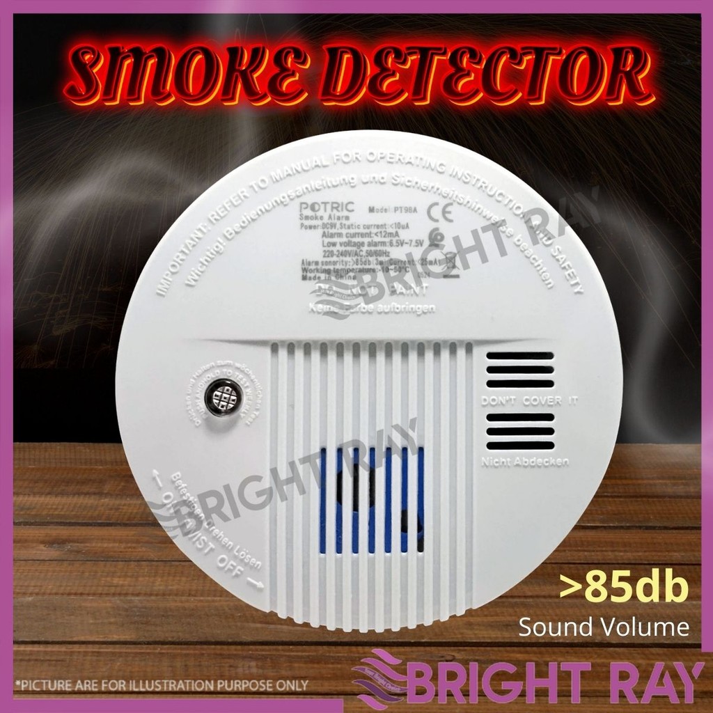 AC220V DC9V Smoke Alarm Detector Smoke Alarm Fire Alarm High Sensitive ...