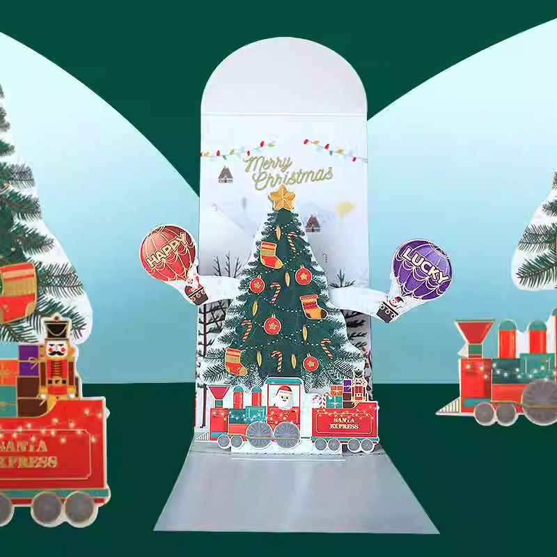Christmas Tree Red Angpao Christmas 3D Red Envelope Creative Holiday ...