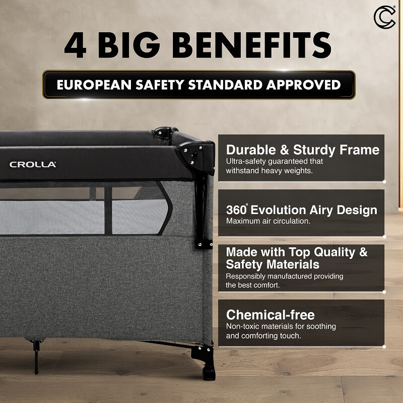 Crolla Ally Baby Travel Cot (Upgraded) with Sliding Door | Shopee Malaysia