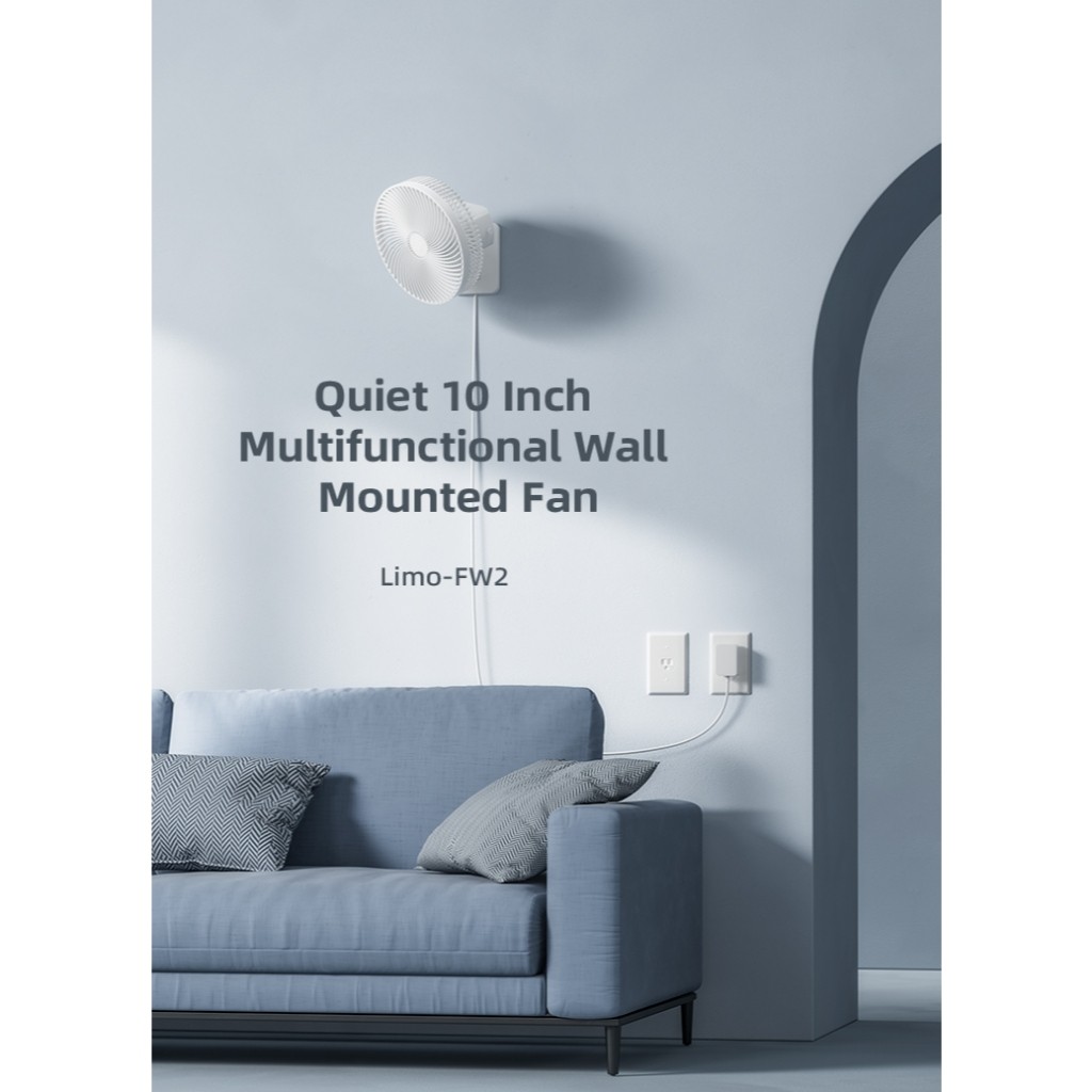 LEMOISTAR FW1 /FW2 8/10 Inch Small Wall Mounted Fan with Remote Control ...