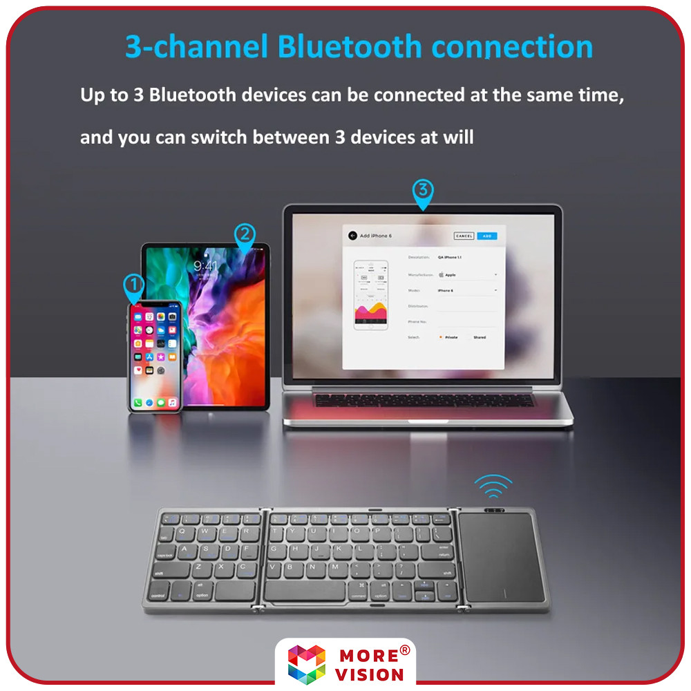 Portable Mini Foldable Wireless Keyboard B089T Touchpad Bluetooth ...