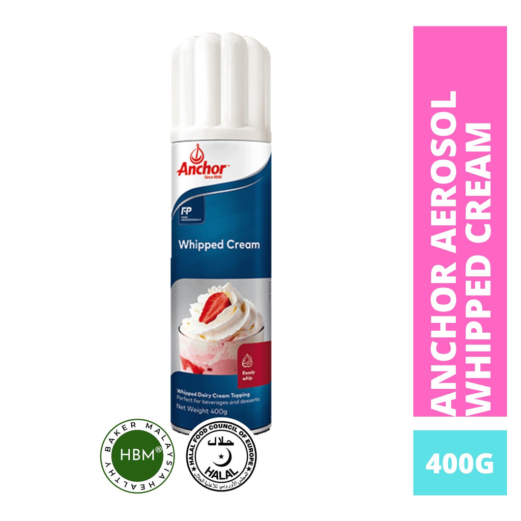 Anchor Aerosol Whipped Cream 400g / Halal / Ready To Use Dairy Topping ...