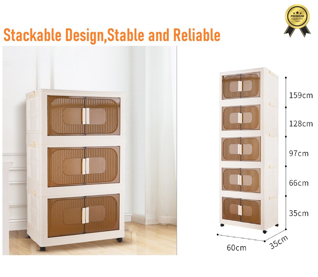 Storage Box Foldable Cabinet Storage Stackable Storage Box Clothes ...