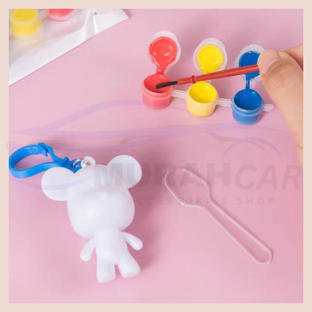 Bearbrick Keychain Gift Handmade DIY Acrylic Coloring Creative Learning ...