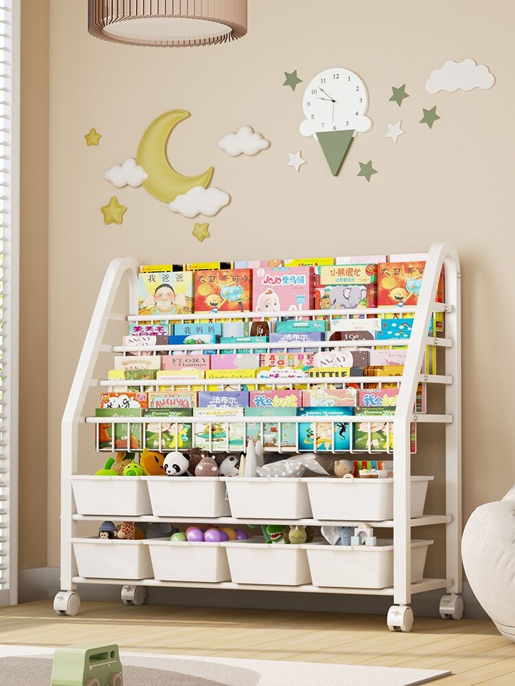 Children's Bookshelf, Picture Book Rack, Toy Storage Rack, One-piece ...