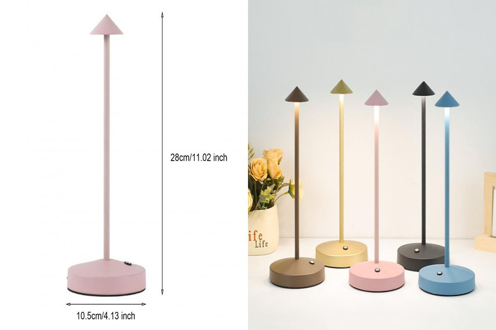 SUNFA Elegant Desk Battery-powered Metal Desk Lamp Modern Touch Control ...