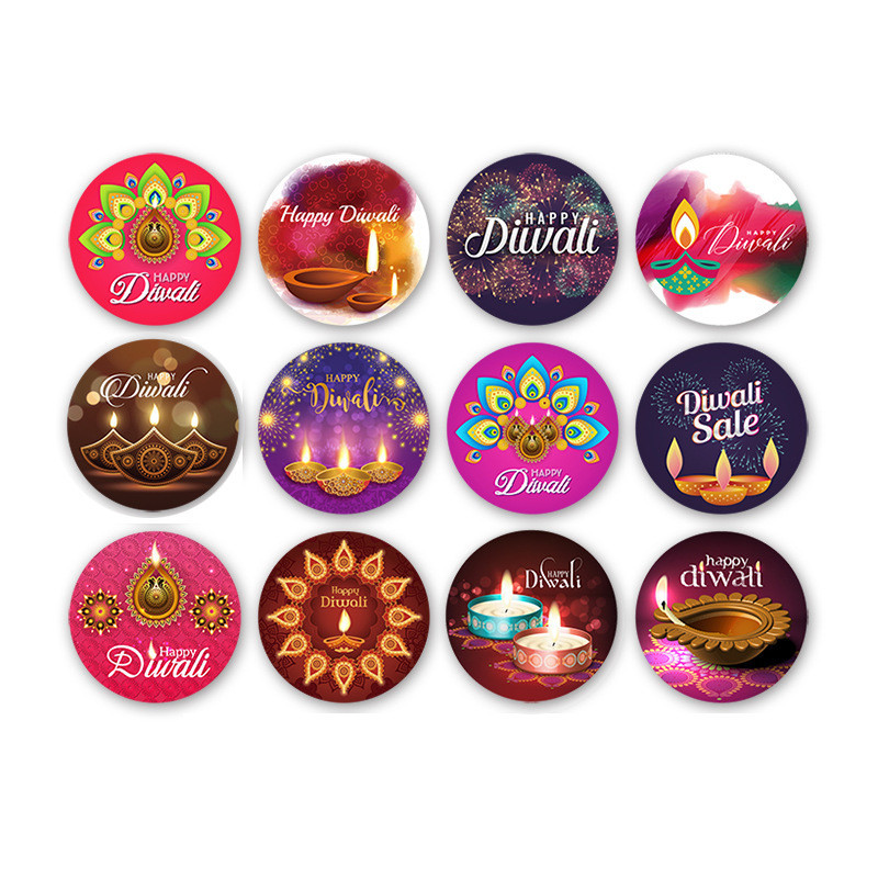 Happiness Happy Diwali - Light Festival Party Deepavali Round Candy ...