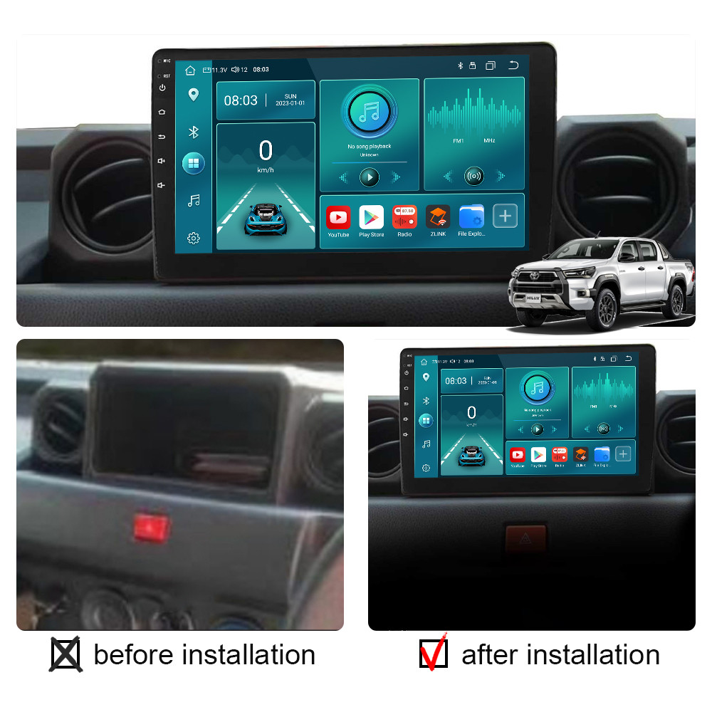 Android 14 Car player for Toyota Hilux CHAMP 2023 2024 Wireless Carplay Auto Stereo QLED Screen ...