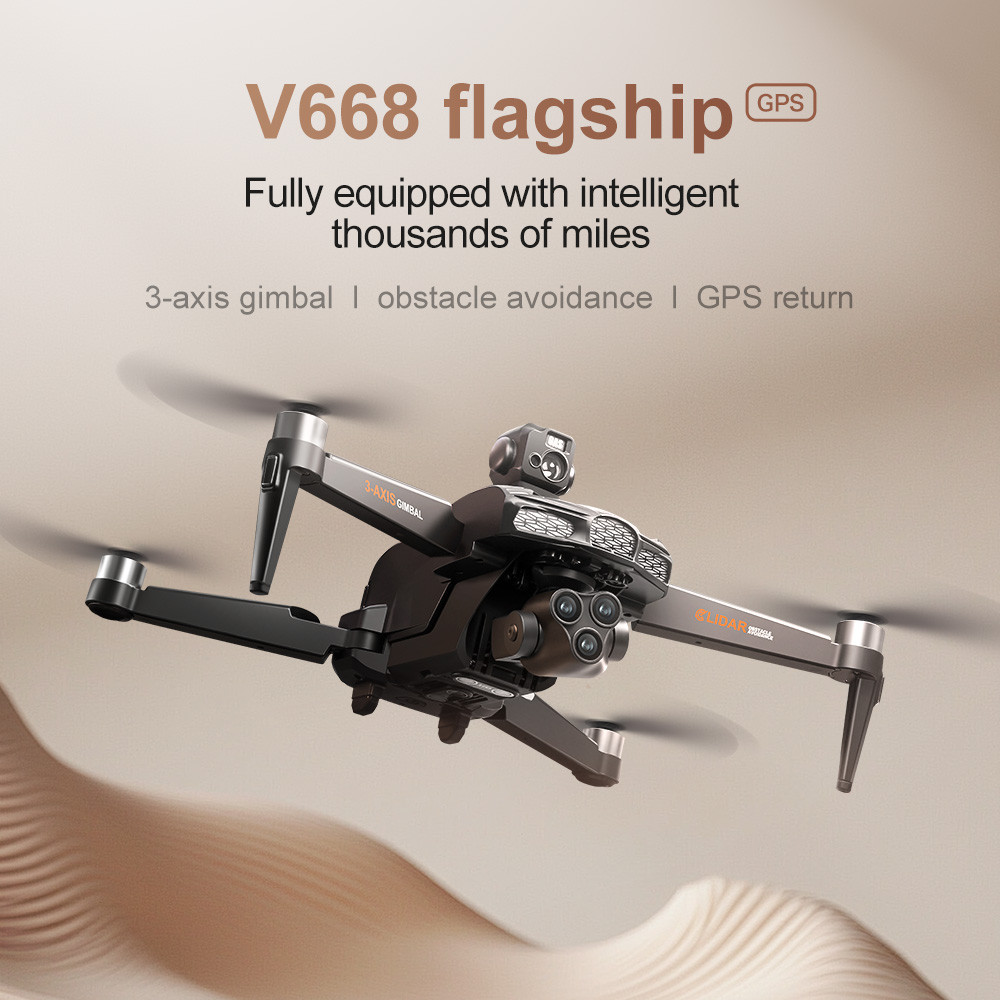 2025 V668 GPS Drone 5KM 8K Professional HD Dual Camera 3-Axis Gimbal ...