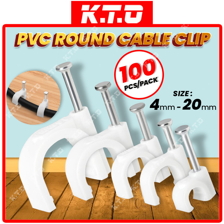 100pcs PVC Cable Clip Wall U Clip Wire 4mm / 5mm / 6mm / 7mm / 8mm ...