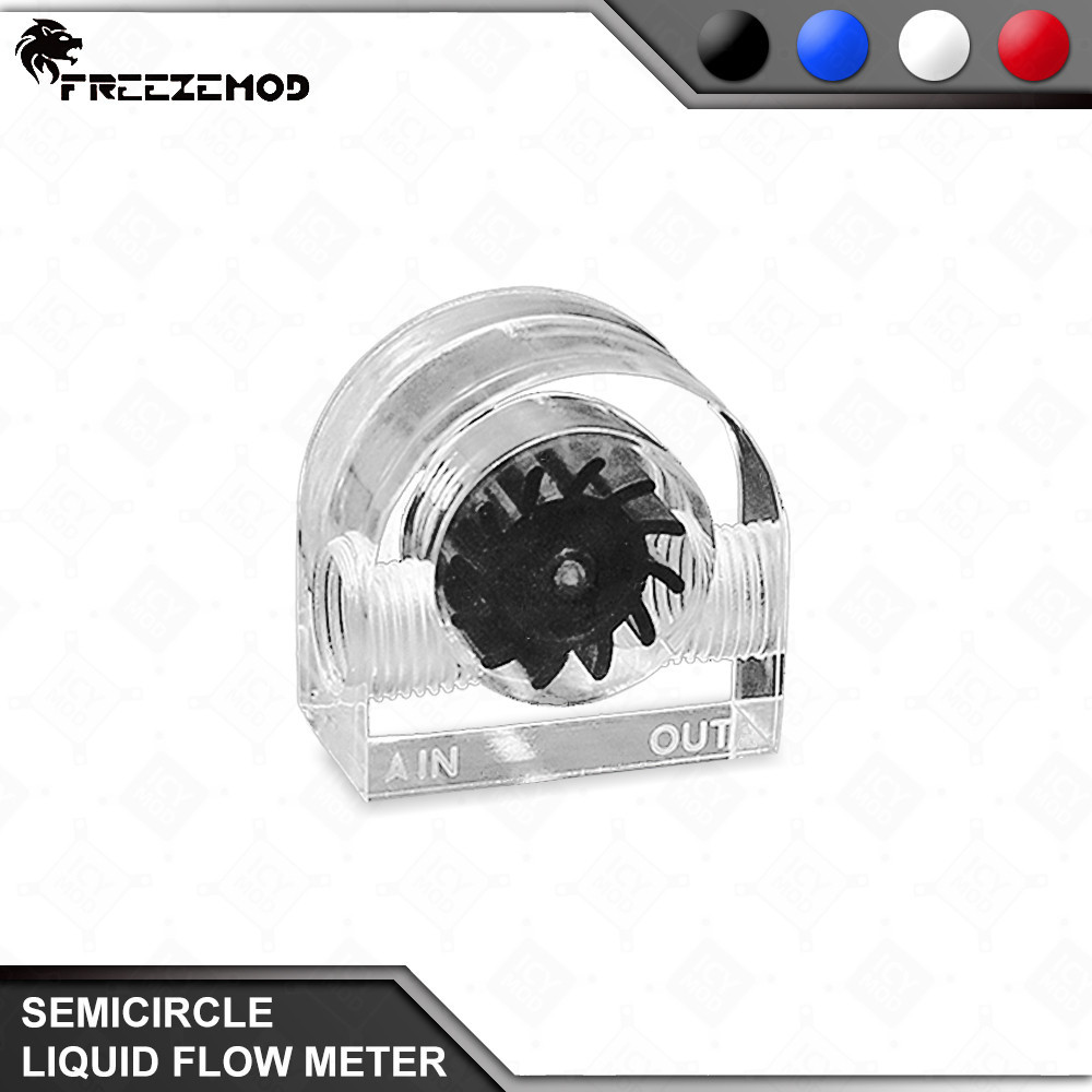 FREEZEMOD Indicator Round Liquid Flow Semicircle Flow Meter Tachometer ...