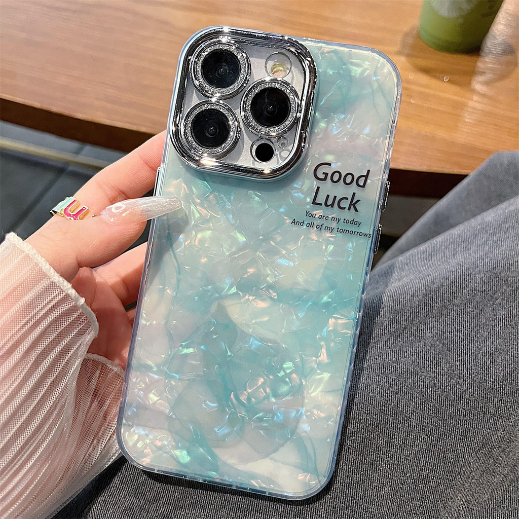 Luxury Glitter Seashell Flower Phone Case For iPhone 15 Pro Max 14 13 ...
