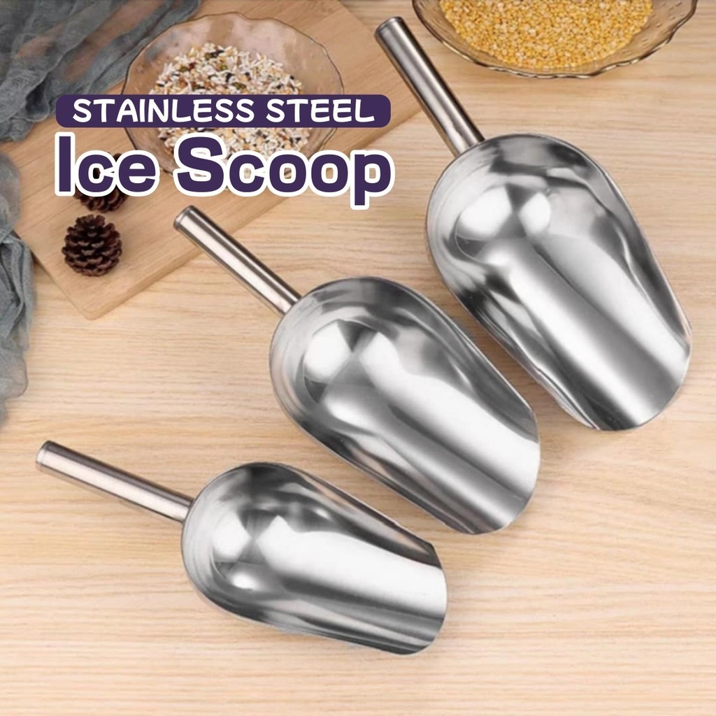Stainless Steel Ice Scoop 8/9/10 inch Ice Scraper Coffee Bean Scoopers ...