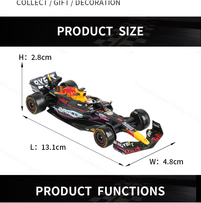 Bburago 1:43 Red Bull 2023 F1 Racing RB19 Miami Die Cast Vehicles Model ...