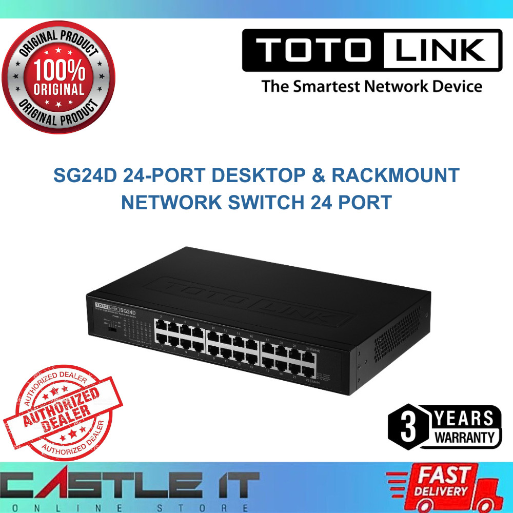 TOTOLINK SG24D 24-Port Desktop & Rackmount Network Switch 24 Port ...
