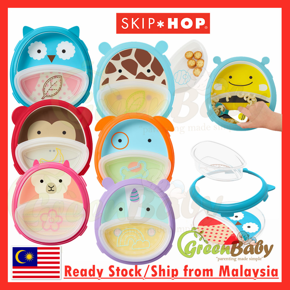 Skip Hop Zoo Smart Serve Plate & Bowl Kids Non-slip Non-spill Plate and ...
