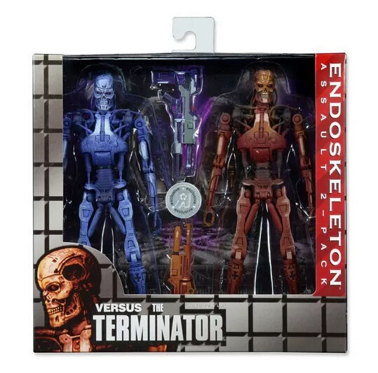 NECA Terminator Arcade Game Color T800 Endoskeleton Double Set 7 Inches ...