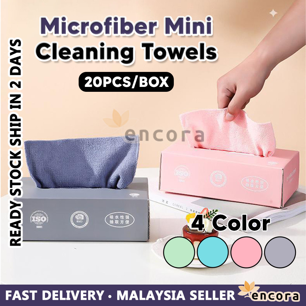 [20PCS] Encora Microfiber Cleaning Towels Absorbent Disposable Dish ...