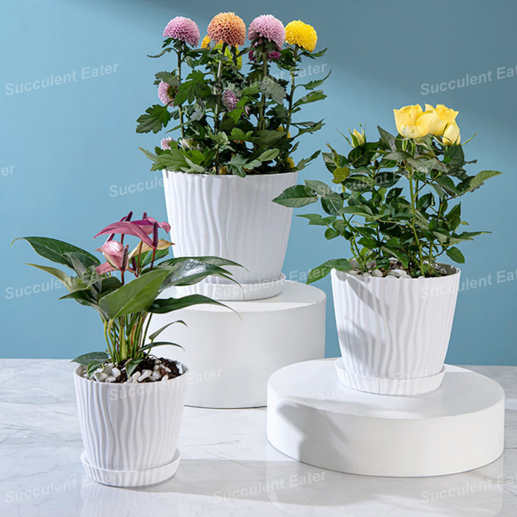 Wave Striped Flower Pot Pasu Bunga Jalur Gelombang 波纹彩色花盆 | Shopee Malaysia