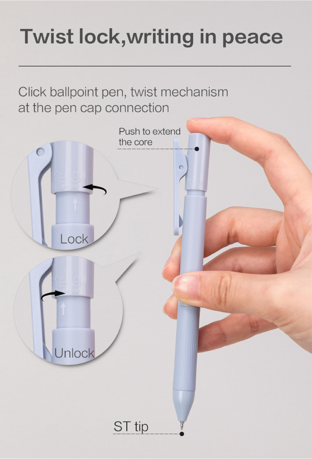 Deli Twisty Lock Gel Pen 0.5mm Candy Colorful Smooth Writing Ball Pen ...