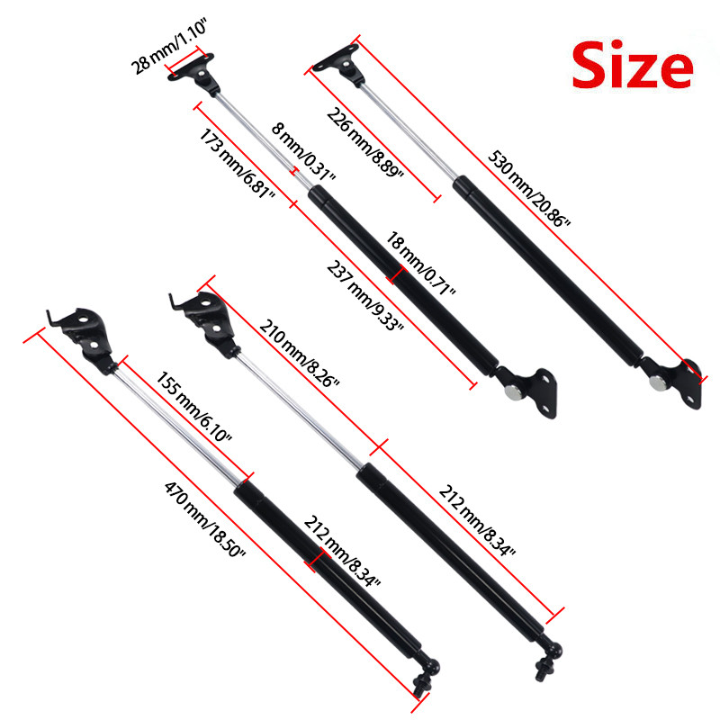 Car Bonnet Front Hood Gas Struts Tailgate Shock Springs Damper Lift ...