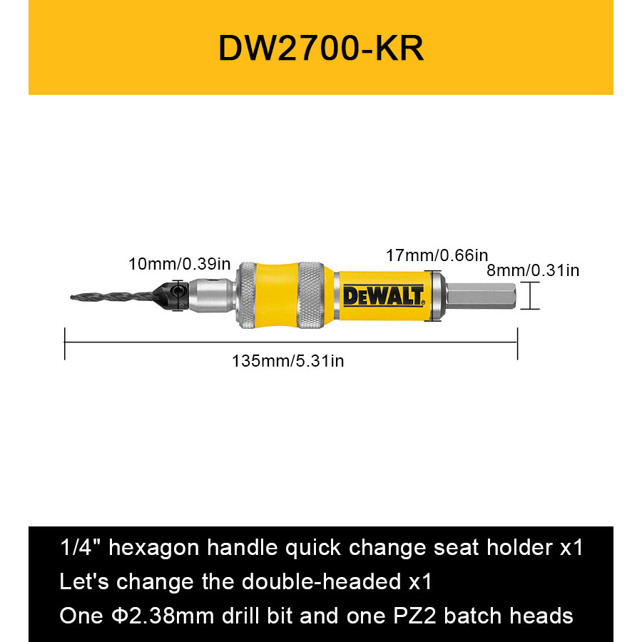 DEWALT DW2700 #6 Drill Drive Set Drill Flip Drive Complete Unit 2in1 ...
