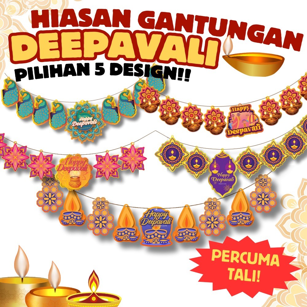 Deepavali ceiling hanging decoration diwali celebration hiasan bunga ...