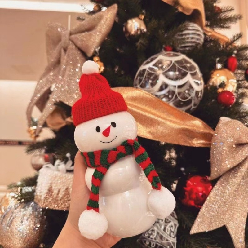 500ML Christmas Water Bottle Snowman Milk Juice Bottles Portable ...