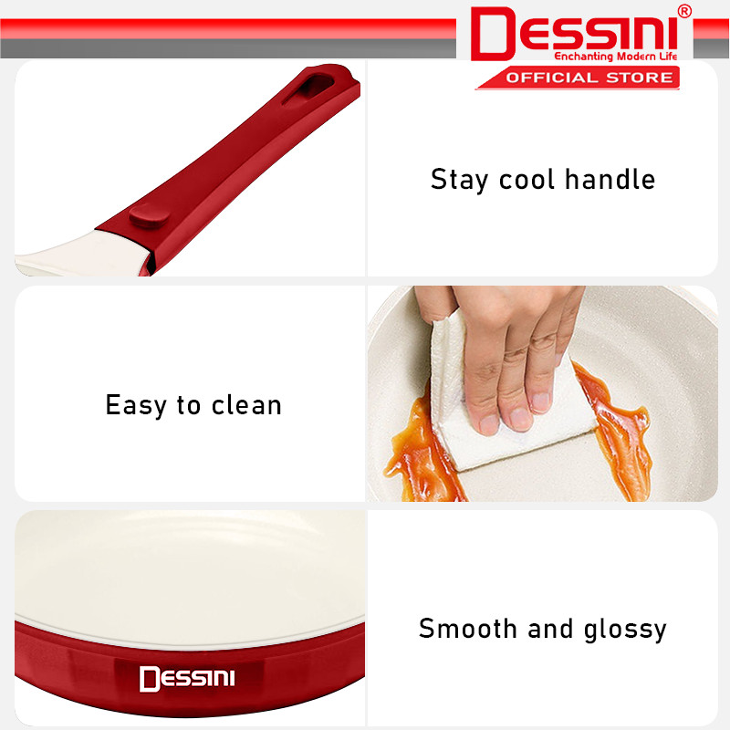 DESSINI ITALY RYFP-28 Frying Pan Induction Aluminium Non Stick Fry ...