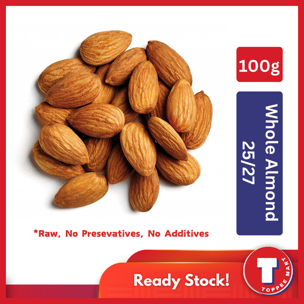 Raw Whole Almond 500g / 250g / 100g - Biji Badam [Raw] 杏仁粒 | Shopee ...