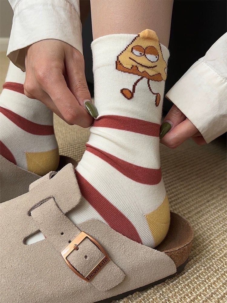 Spring Summer Original French Fries Socks Women's Socks Simple Burger ...