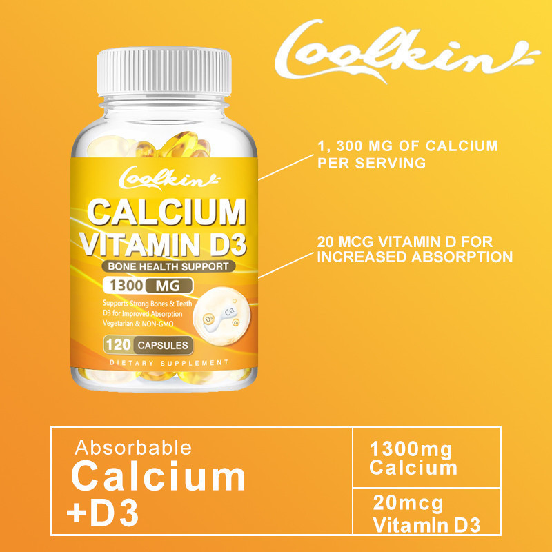 Calcium plus vitamin D3 capsules - Strengthen bones and teeth and boost ...