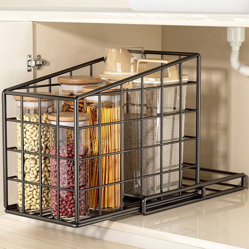 Kitchen cabinet basket, drain trough, storage rack, pull-out multi ...
