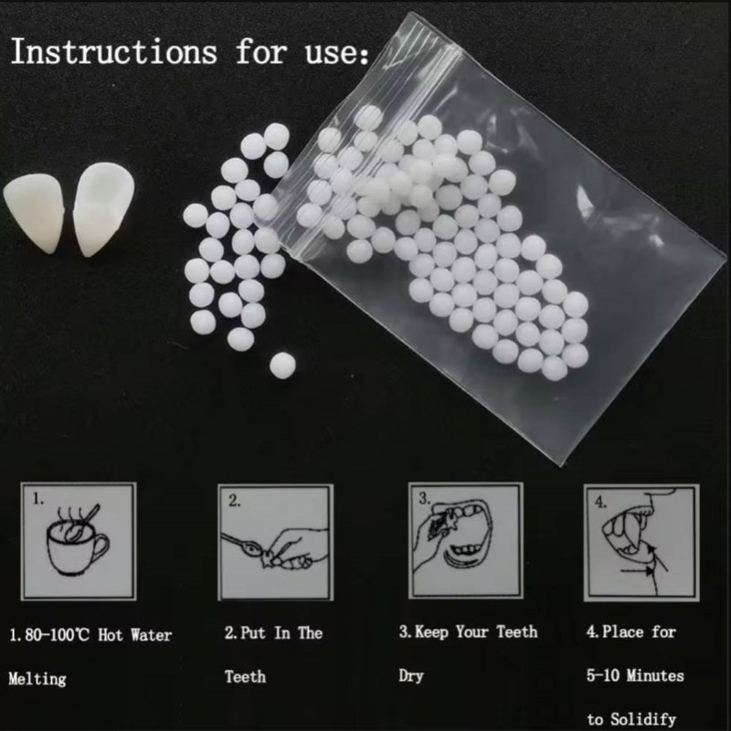 Resin Vampire Teeth Fangs Halloween Props Diy Teeth Plus Glue Teeth ...