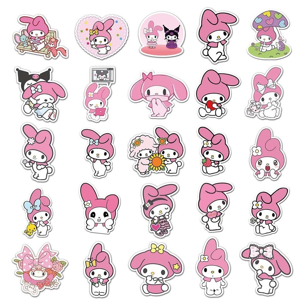 50 sheets of Cartoon Bunny Melody Handbook Stickers Childrens Reward ...