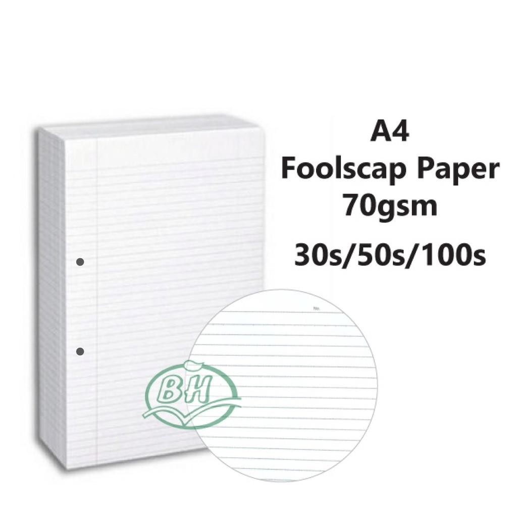 A4 Foolscap Paper/Ruled Paper/Kertas Kajang 70gsm [Brand: Kapal] 30s ...