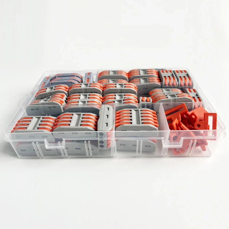 Wire Electric Cable Terminal Block Led Strip Connector Mini Cage Spring ...