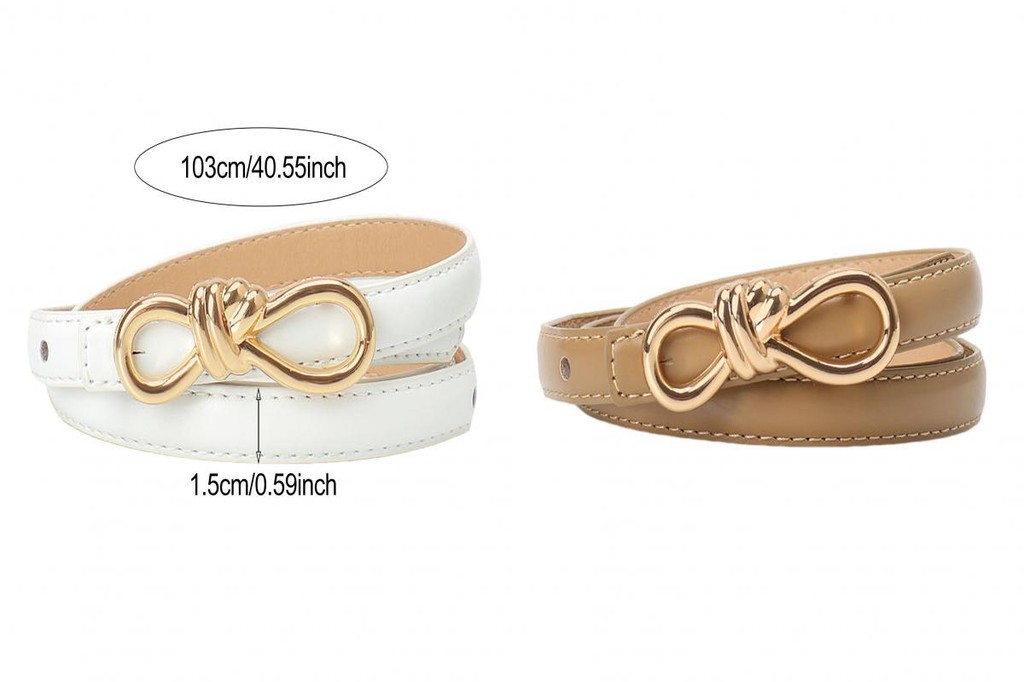 rantiny Bow-shaped Button Belt Fine Workmanship Belt Stylish Imitation ...