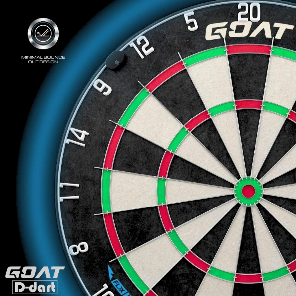GOAT STEEL TIP DARTBOARD - (PROSCORE FLX) THIN WIRE SISAL BRISTLE DART ...