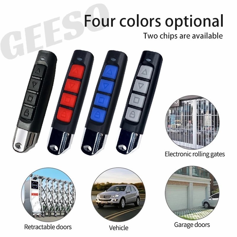 330/433MHz Auto Gate Remote, 4-Button Garage Door Opener, Remote ...