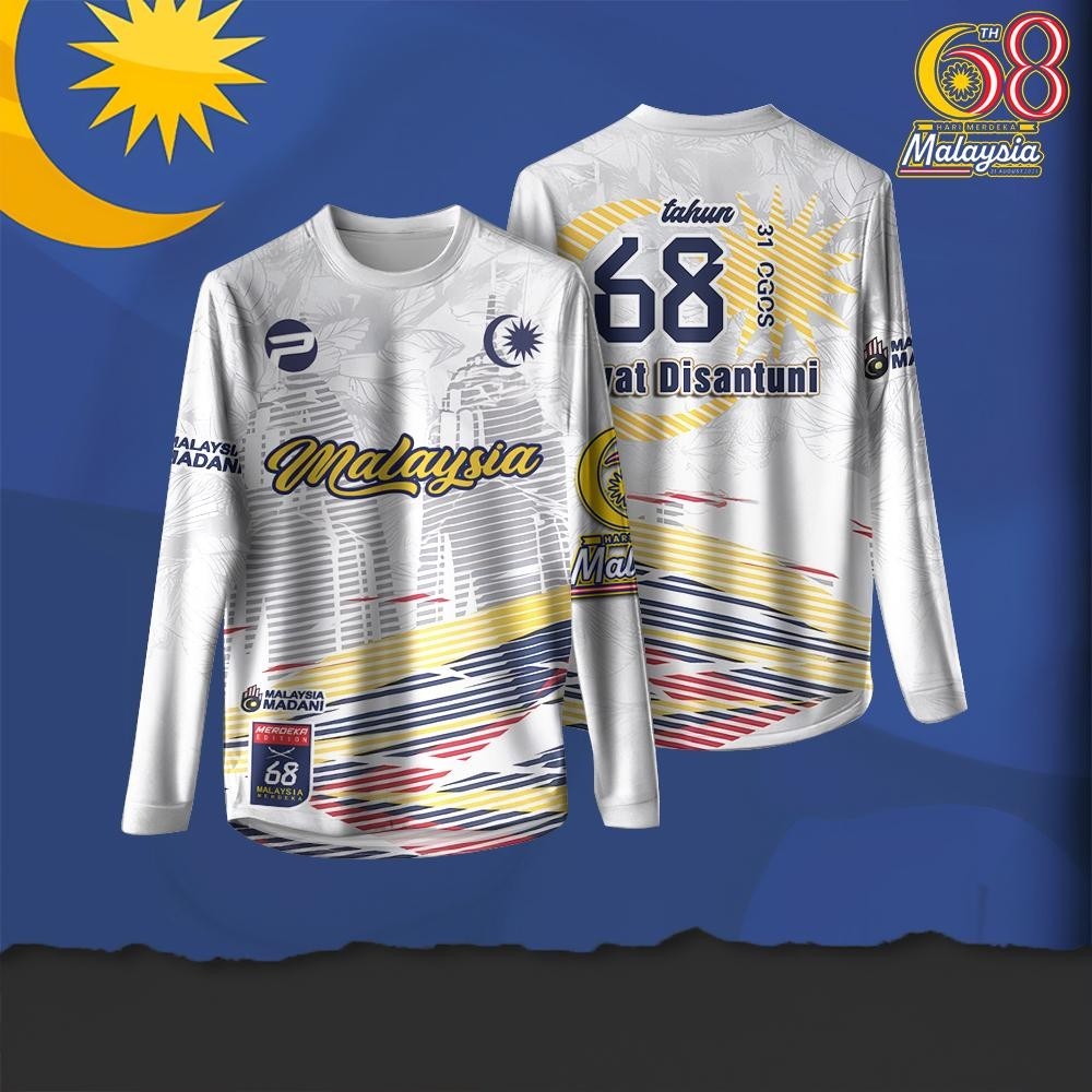 Baju Merdeka 2025 Women's Long Sleeve Shirt with 3D Full Sublimation ...