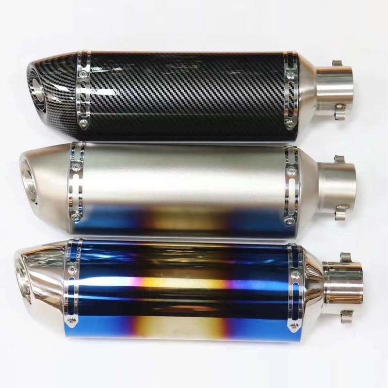 51MM Inlet Diameter Universal Motorcycle Exhaust Muffler R77 Yoshimura Canister Pipe With ...