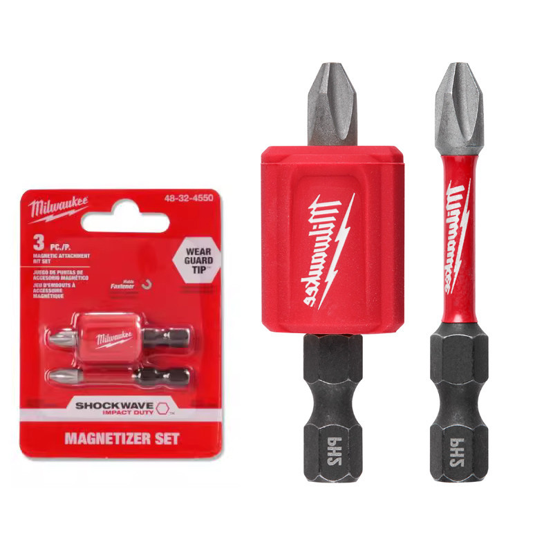 Milwaukee Phillips PH2 Screwdriver Bits Power Tool Sleeve Set Impact ...