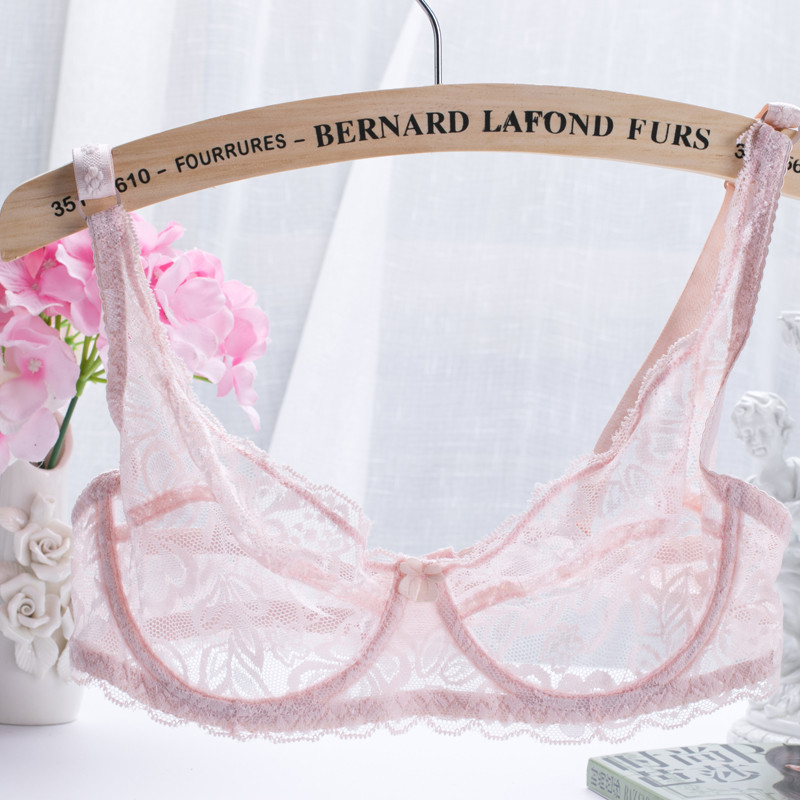 ECMLN Sexy Hollow Out Soft Lace Bra for Women Non Pads Bra Push Up ...