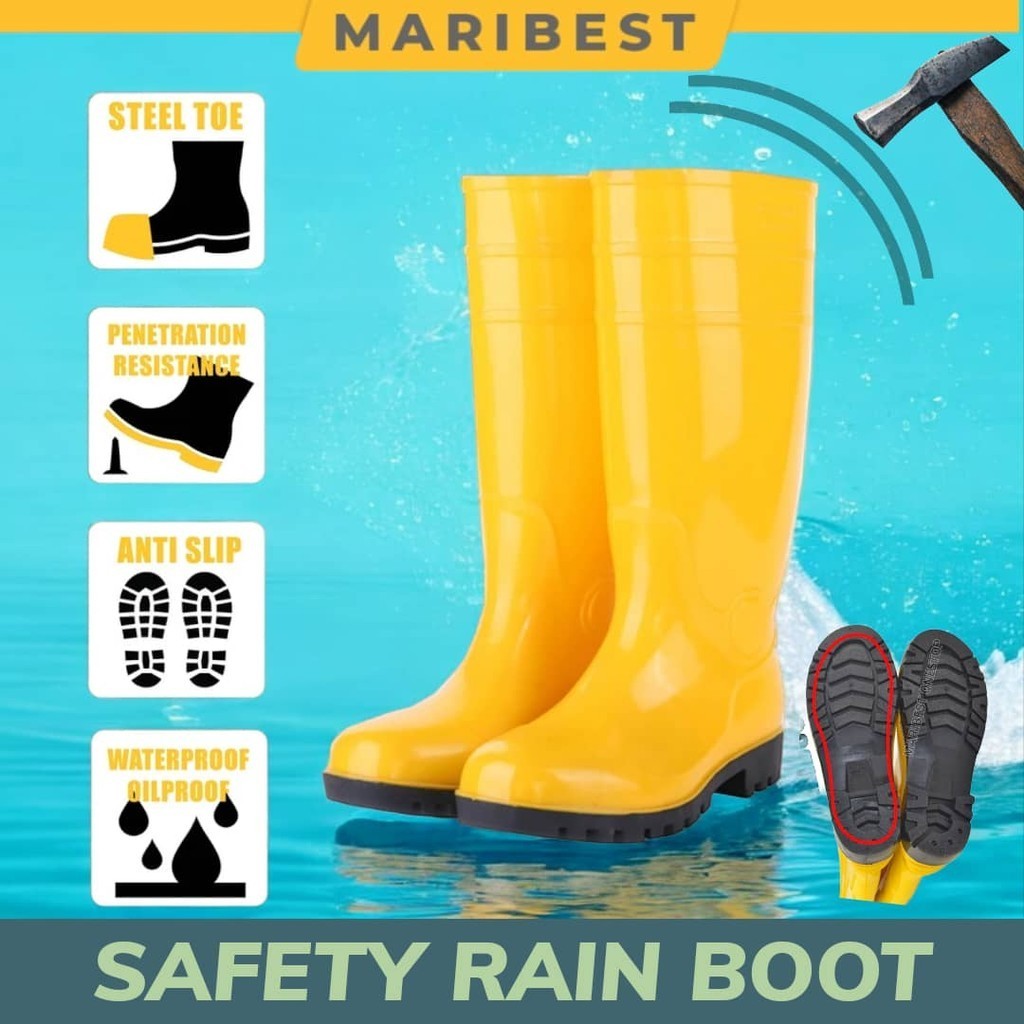 Yellow Rubber Boot Quality Rubber Rain Boots Kasut Air Getah Kasut ...