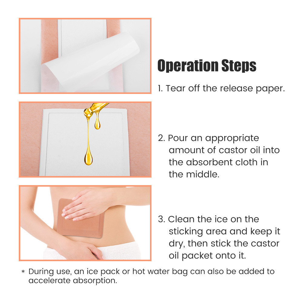 Salorie Castor Oil Pack Sticker Organic Cotton Oil Patch Hand Leg Neck ...